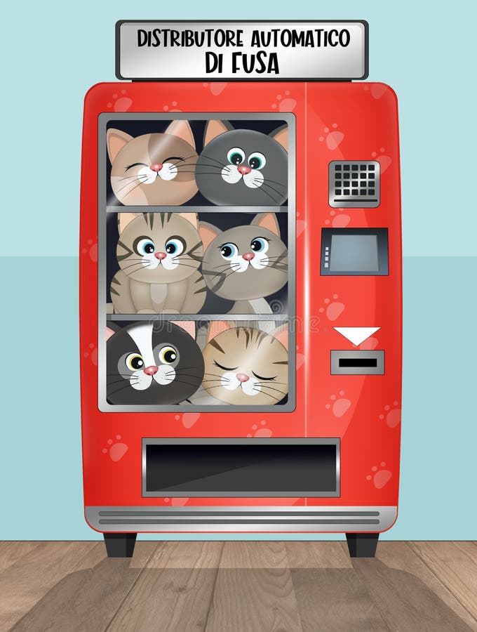 Vending Machine for Purring Cats Stock Illustration - Illustration of ...