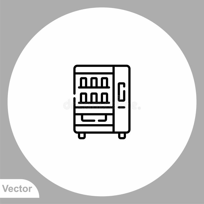 Vending Machine Vector Icon Sign Symbol Stock Vector - Illustration of ...