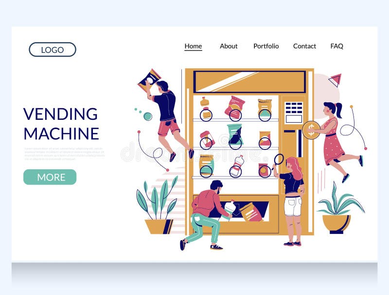 Vending Machine Vector Website Landing Page Design Template Stock ...