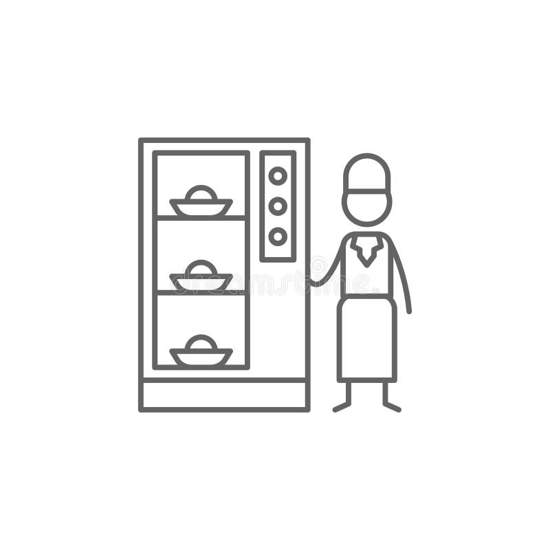 Vending Machine, Waiter Icon. Element of Restaurant Icon. Thin Line ...