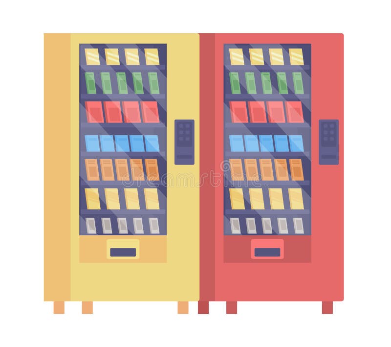 Vending Machines Semi Flat Color Vector Item Stock Vector ...