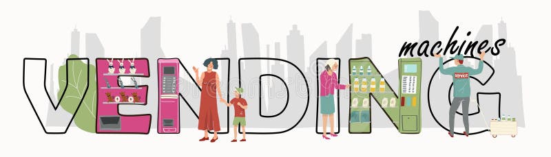 Vending Machines Text stock vector. Illustration of refreshment - 292351375