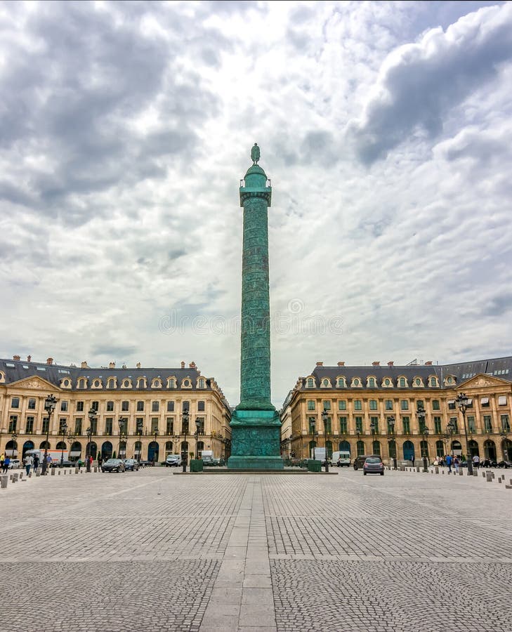 Vendome Column on Vendome Square in Paris, France Stock Image - Image ...