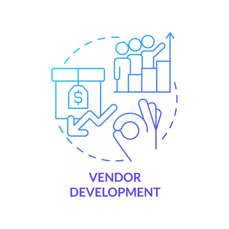Vendor Development Blue Gradient Concept Icon Stock Vector ...