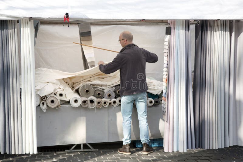 Fabric stall in Nepal editorial photo. Image of bolts - 118214021