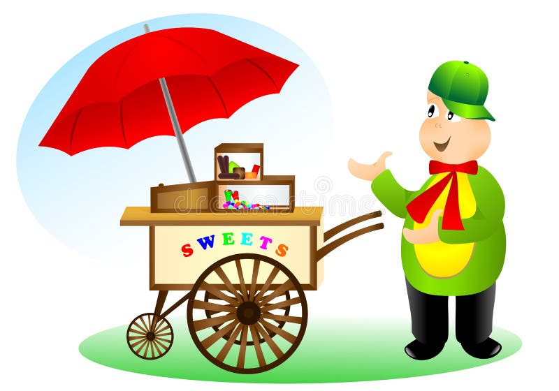 Drawing Vendor Chicken Baskets Stock Illustration - Illustration of ...