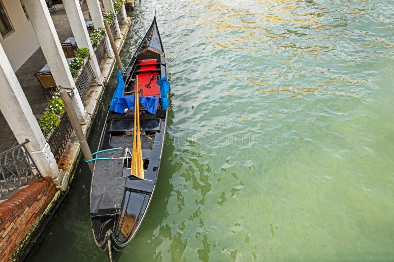 Venetian Canal B in Venice with a Boat. Stock Image - Image of people ...