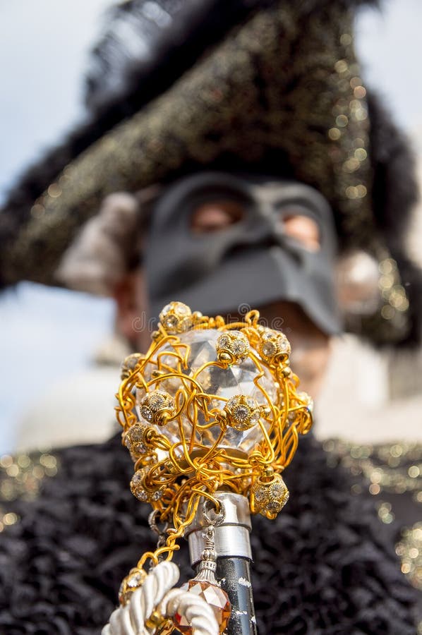 Venetian Carnival Mask, Royal Cane Stock Photo - Image of people ...