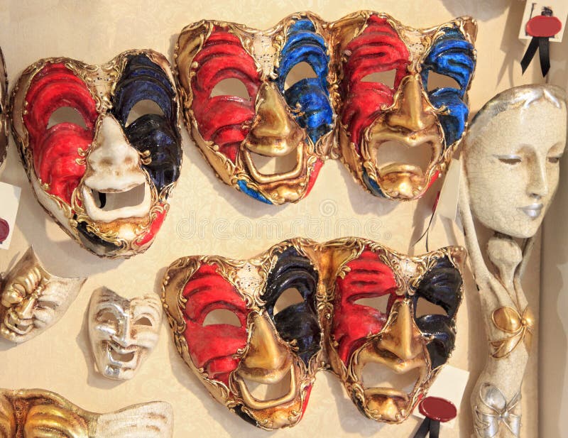 Venetian carnival masks stock image. Image of gold, italy - 61826543