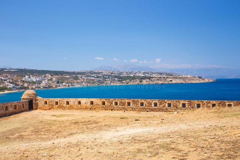 Venetian Fortress Fortezza in Rethymno on Crete Stock Image - Image of ...