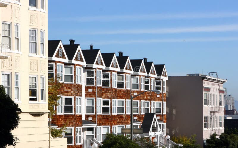 Venetian Houses in San Francisco Stock Photo - Image of park, cityscape ...