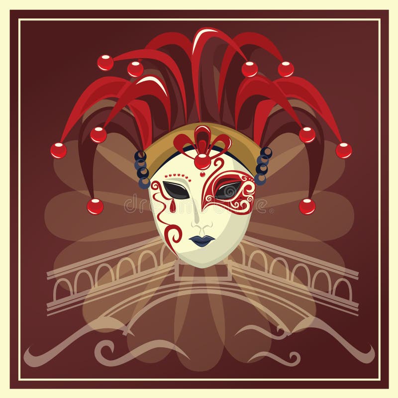 Venetian Joker Mask. Vector Illustration Decorative Design Stock Vector ...