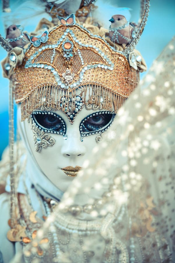 Venetian Masked Model from the Venice Carnival Editorial Photo - Image ...