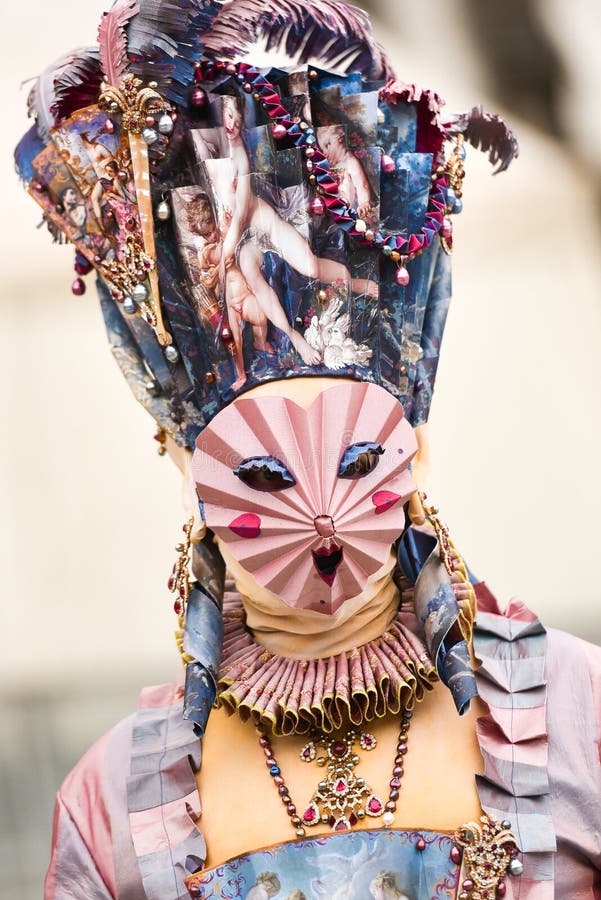 Venetian Masked Model from the Venice Carnival Editorial Photography ...