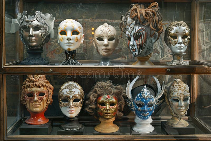 Venetian masks stock illustration. Illustration of sculpture - 363511800