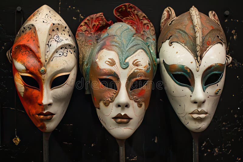 Venetian masks stock illustration. Illustration of river - 363511803