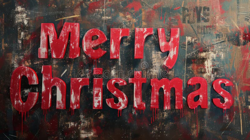 Venetian Plaster Merry Christmas Concept Creative Horizontal Art Poster Stock Image Image Of