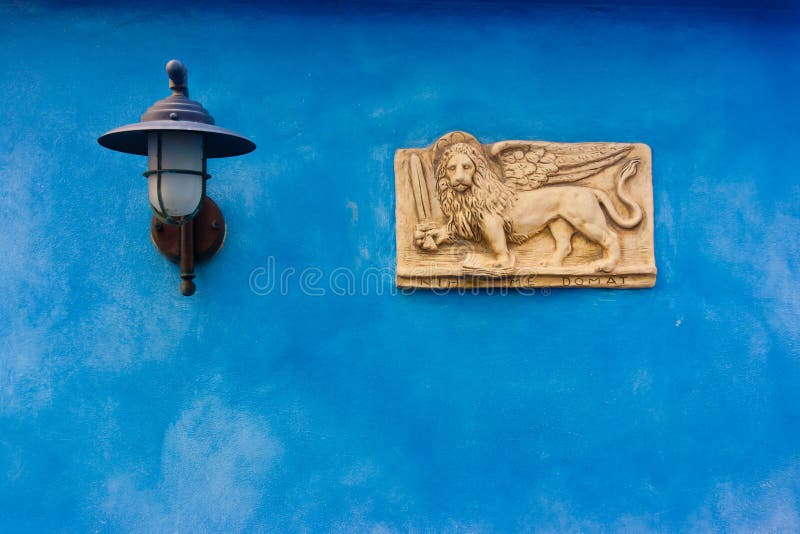 Venetian plate on blue stock photo. Image of adriatic - 29429456
