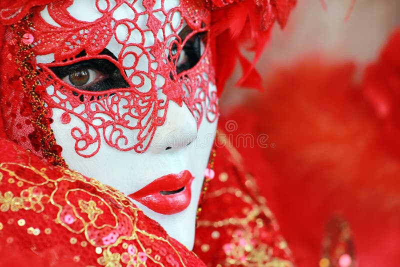 Venetian red mask detail stock photo. Image of colorful - 23633006