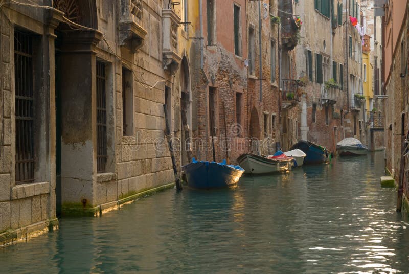Venetian Skiffs stock image. Image of venezia, europe - 7316469