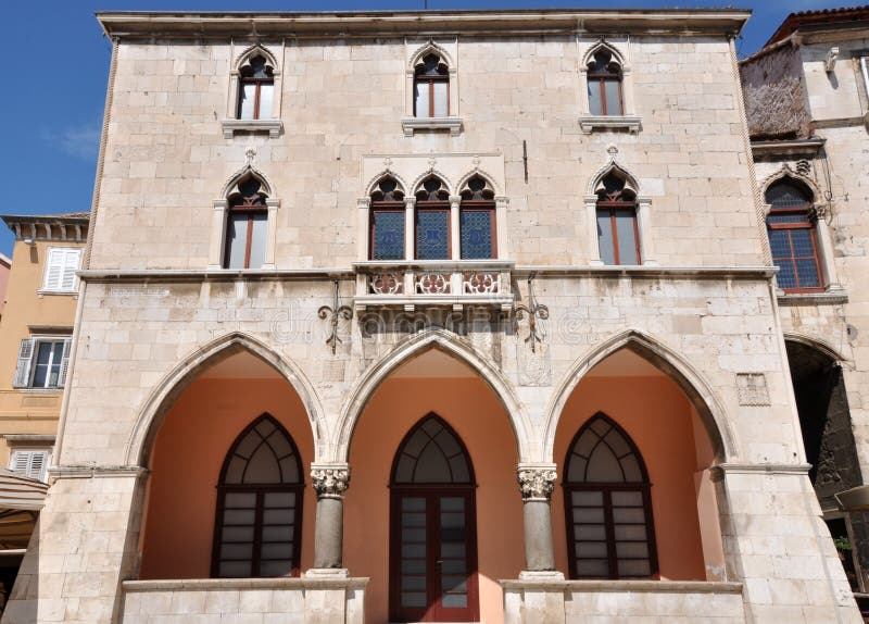 Venetian Windows on a Building in Split, Croatia Stock Image - Image of ...