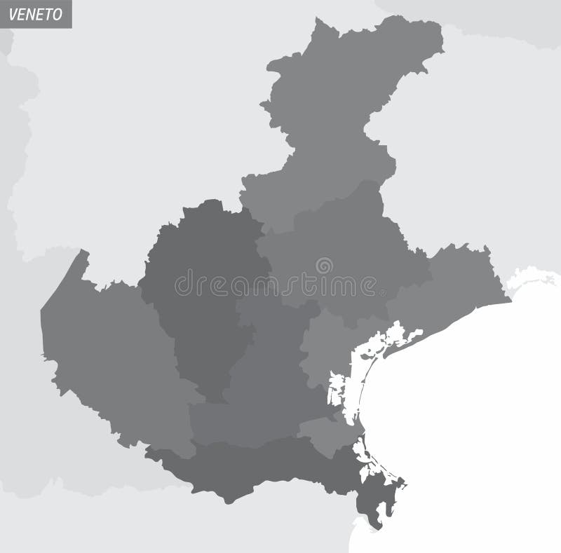 Veneto administrative map stock vector. Illustration of italian - 217986112