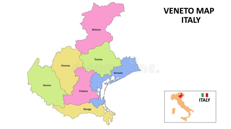 Veneto Map. District Map of Veneto in District Map of Veneto in Color ...