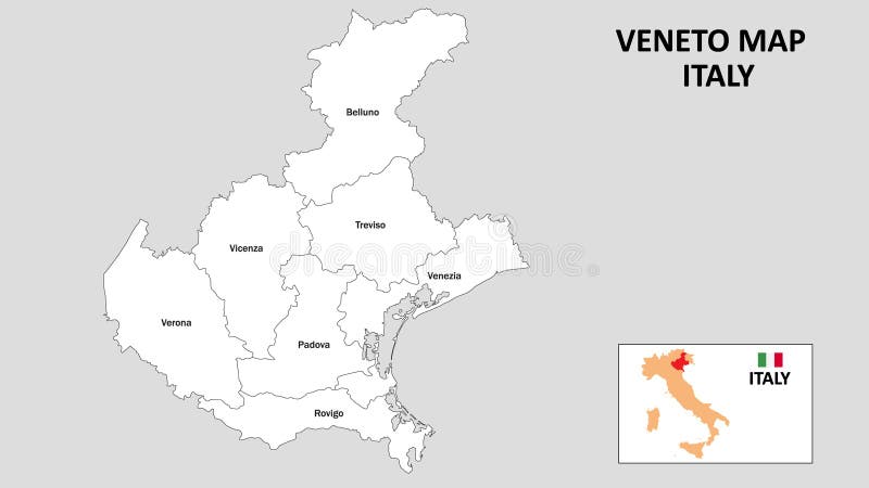 Veneto Map. State and District Map of Veneto Stock Vector ...
