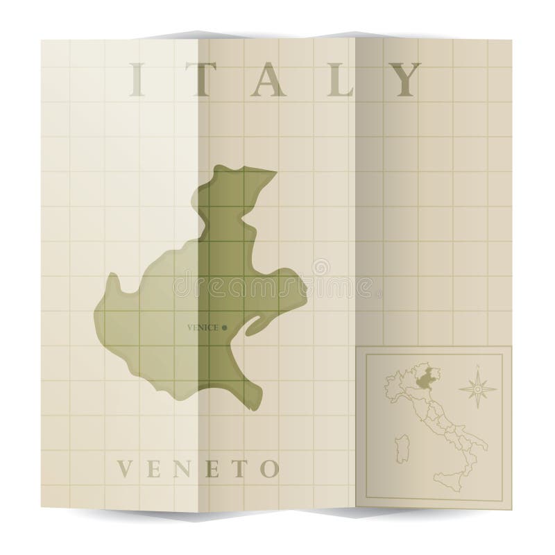 Veneto Paper Map. Vector Illustration Decorative Design Stock ...
