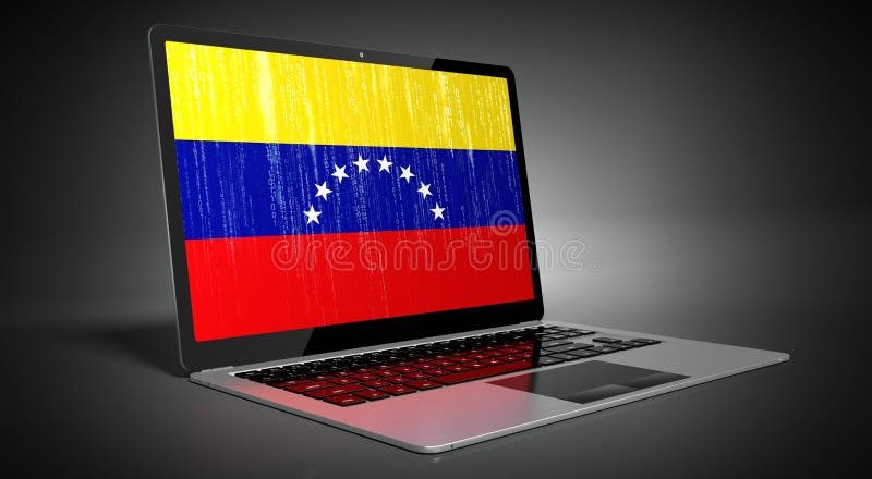 Venezuela - Country Flag and Binary Code on Laptop Screen Stock ...