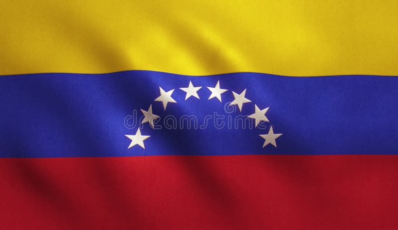 Venezuela Flag with Seven Stars, Coat of Arms and Map Stock Vector ...