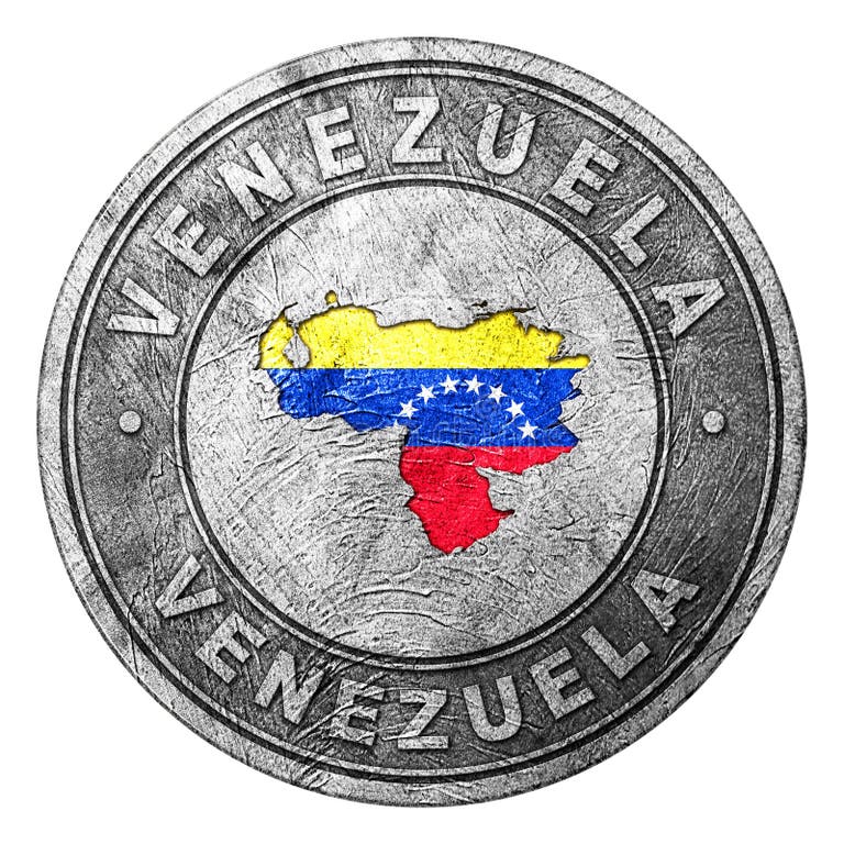 Venezuela Flag Button with Map Stock Illustration - Illustration of ...