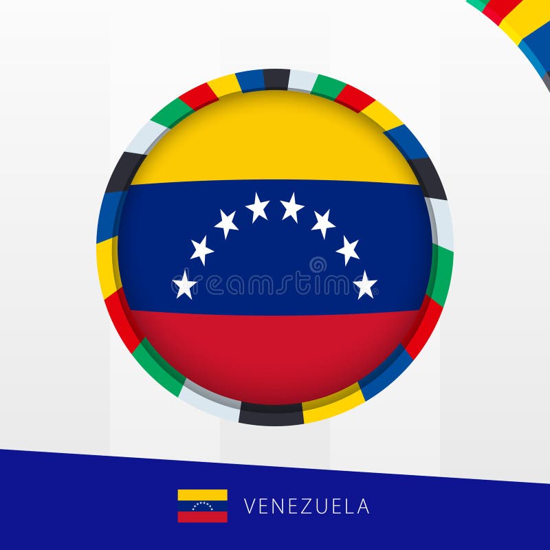 Venezuela Flag with Colorful Circle Border Stock Illustration ...