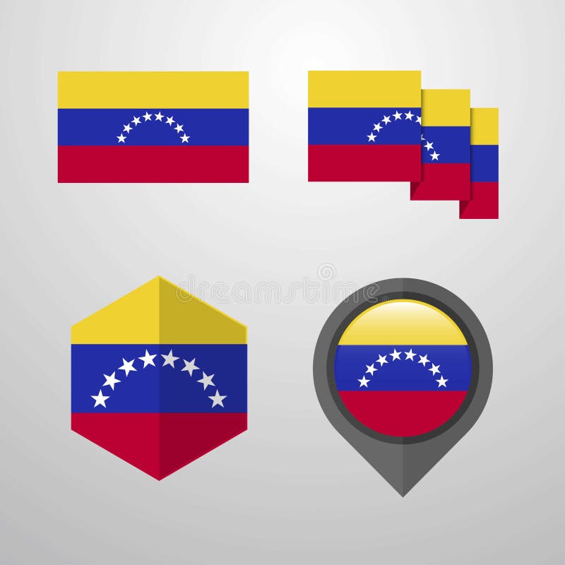 Venezuela Flag Design Set Vector Stock Vector - Illustration of july ...