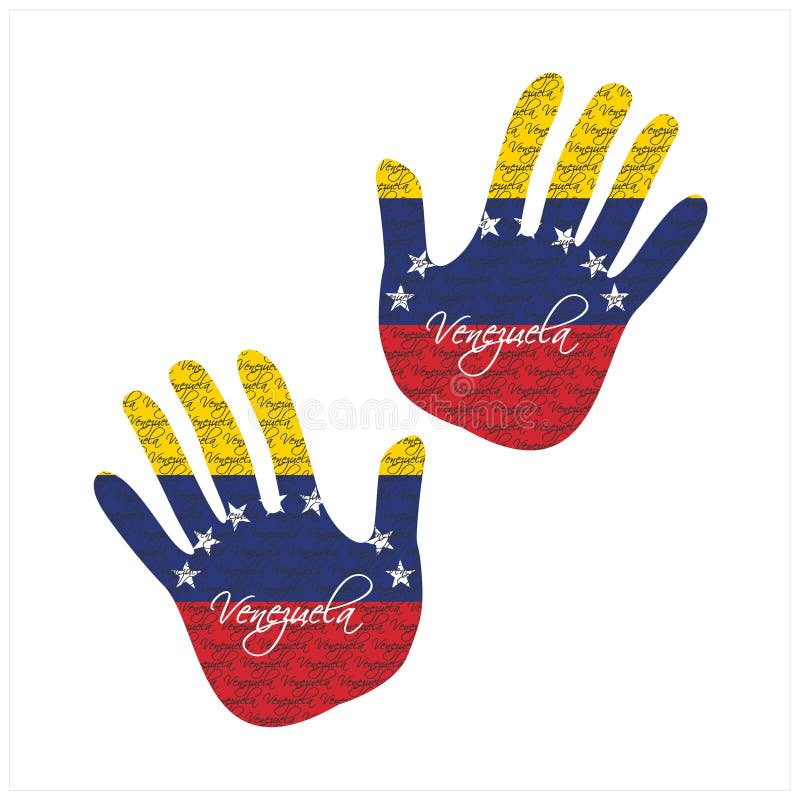 Venezuela flag hand vector stock vector. Illustration of gesture ...