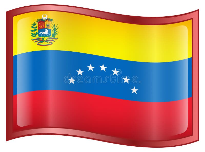 Venezuela Flag with Seven Stars, Coat of Arms and Map Stock Vector ...