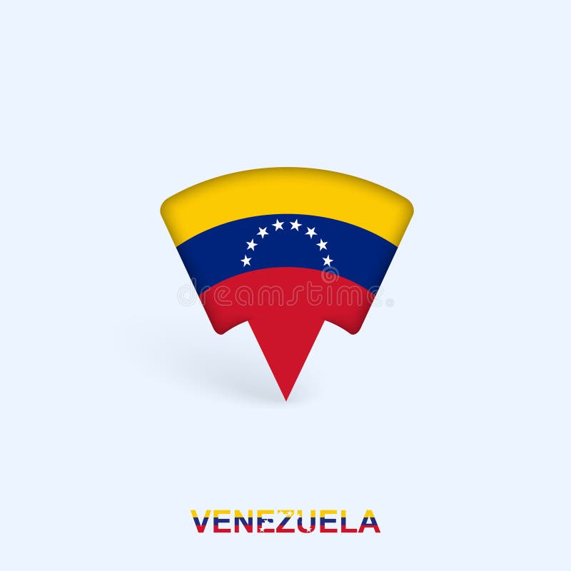 Venezuela Flag Map Pointer Design with Shadow Stock Illustration ...