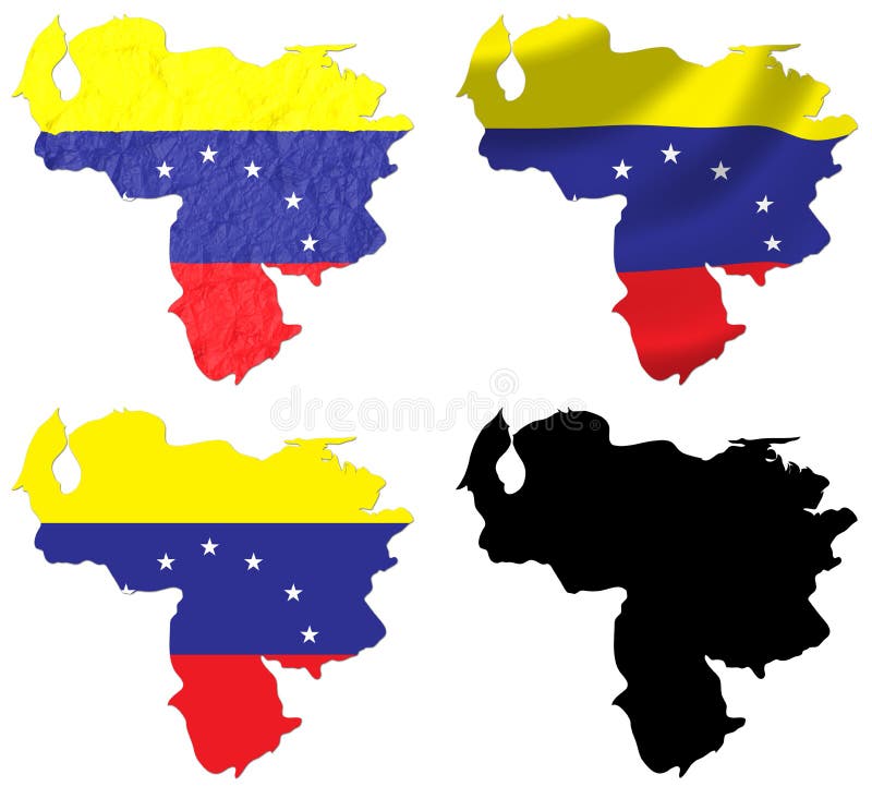 Venezuela flag over map stock illustration. Illustration of national ...