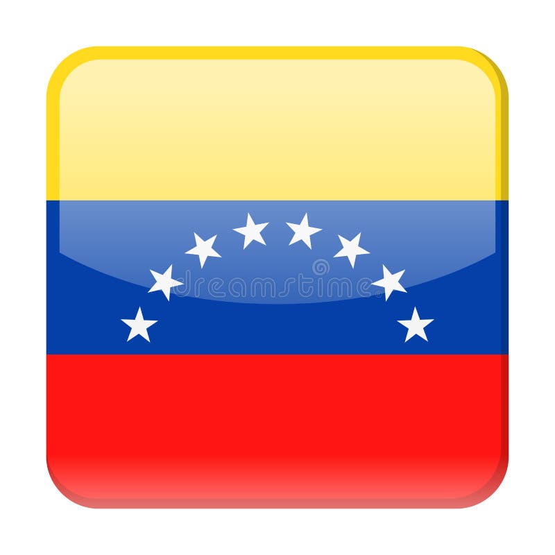 Venezuela Flag Vector Square Icon Stock Illustration - Illustration of ...