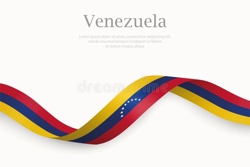 Venezuela Flag on Waving Ribbon Stock Vector - Illustration of template ...