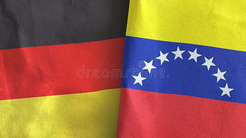 Venezuela and Germany Flags Crossed and Waving Flat Style. Official ...