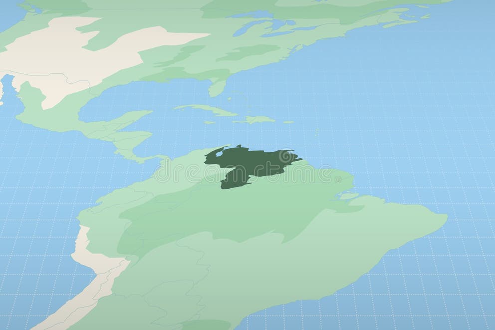 Venezuela Highlighted on a Detailed Map, Geographic Location of ...