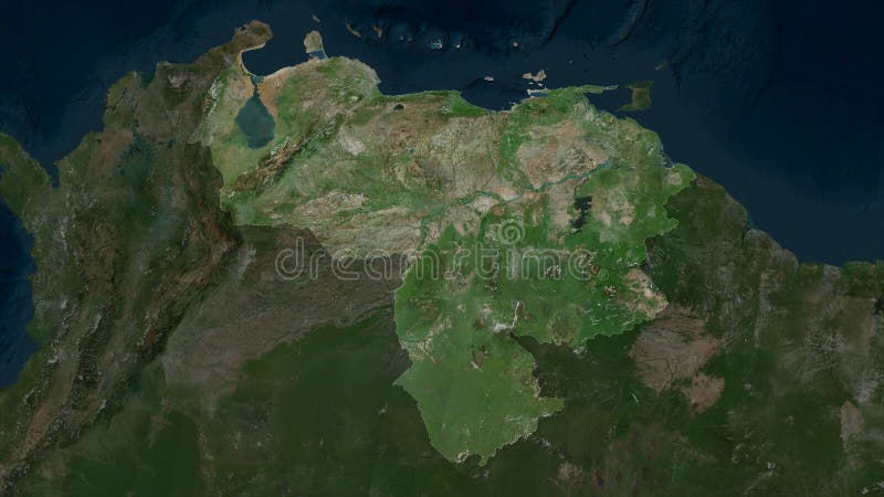 Venezuela Highlighted. High-res Satellite Stock Illustration ...