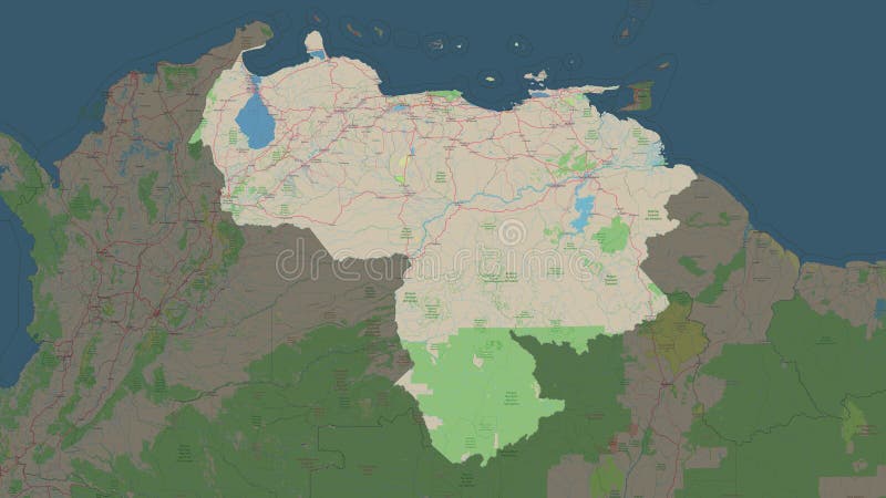 Venezuela Highlighted. Topo German Stock Illustration - Illustration of ...