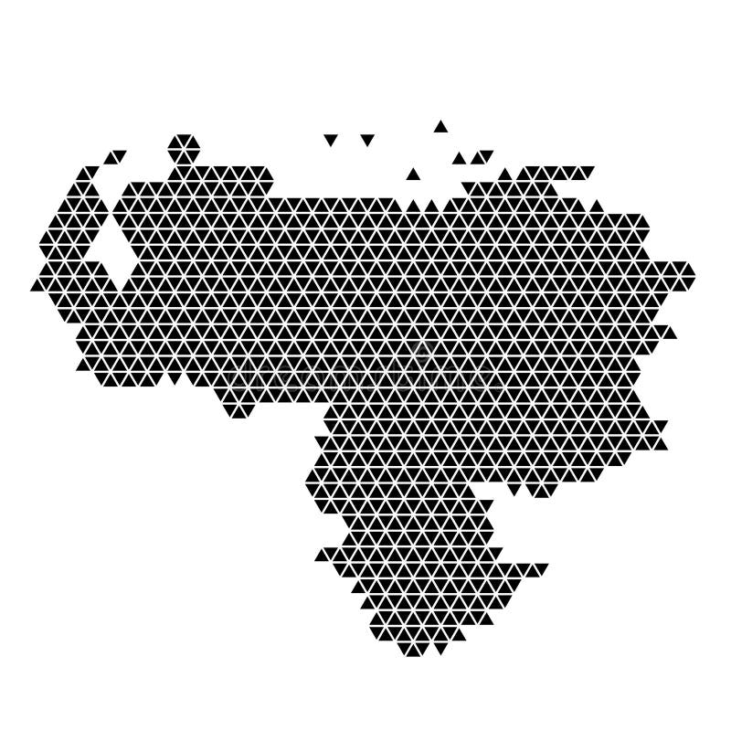 Venezuela Map from Black Pattern from a Grid of Squares of Different ...