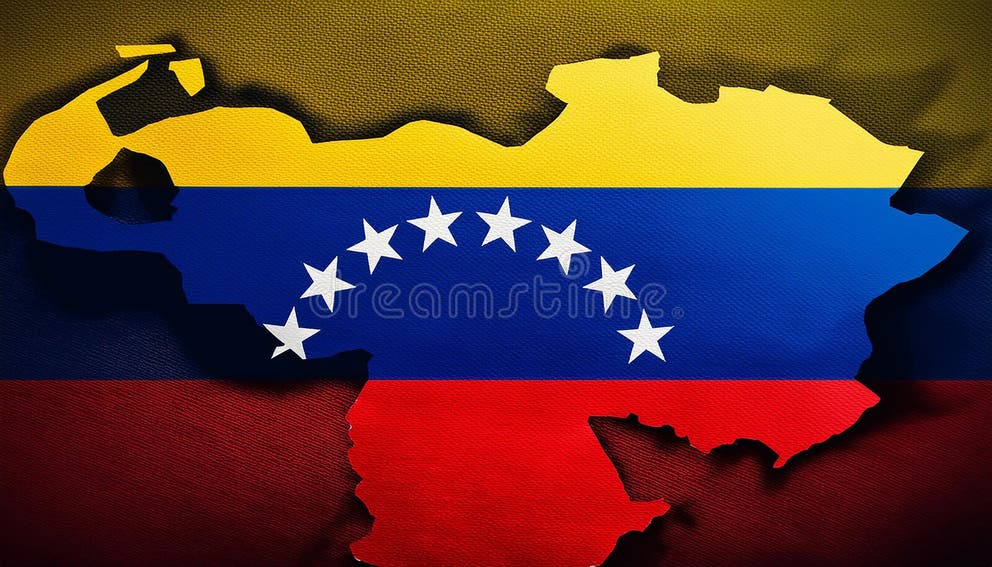 Venezuela Map and Flag. stock illustration. Illustration of backdrop ...