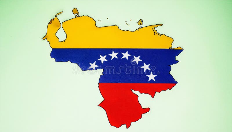 Venezuela Map and Flag. stock illustration. Illustration of banner ...