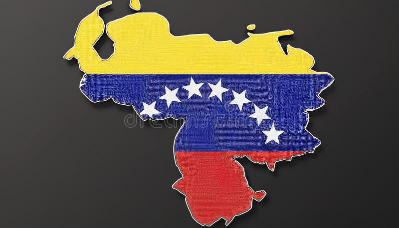 Venezuela Map and Flag. stock illustration. Illustration of backdrop ...