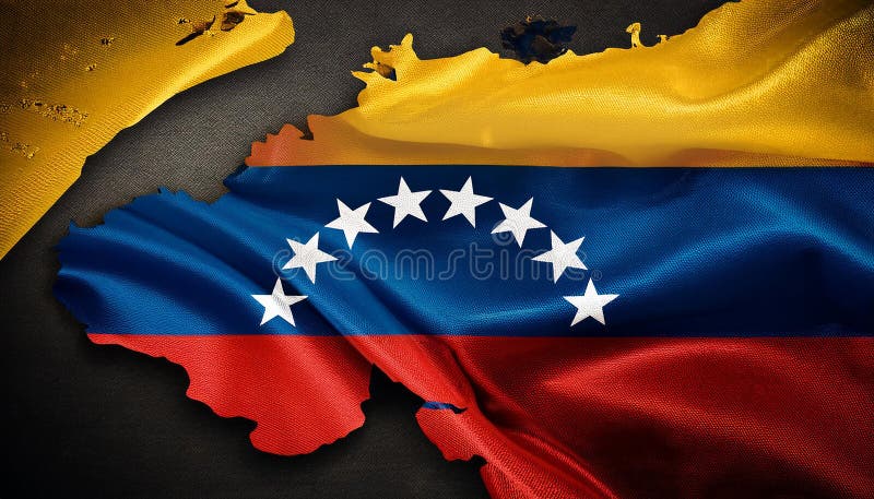 Venezuela Map and Flag. stock illustration. Illustration of brand ...