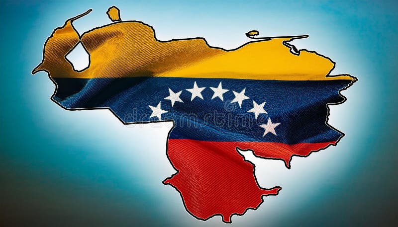Venezuela Map and Flag. stock illustration. Illustration of ...